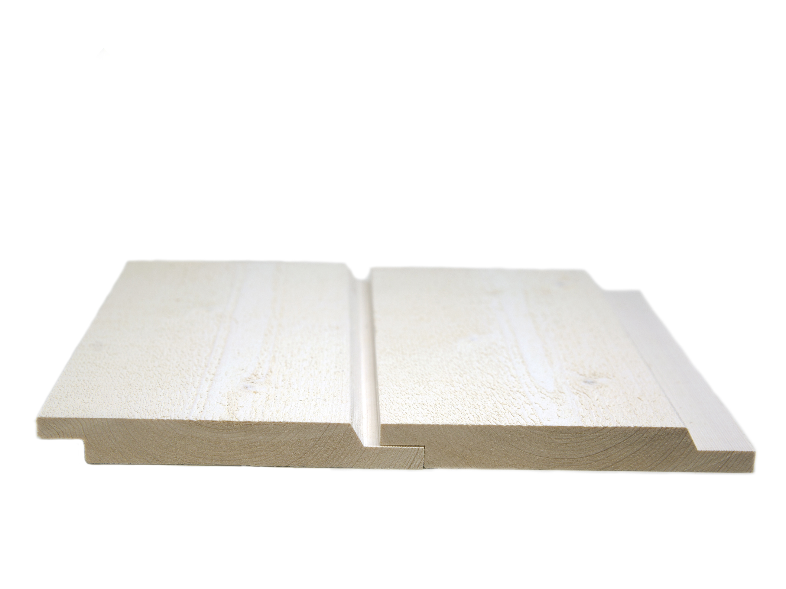Dobbelfals gran grunnet 19 x 148 mm 60° hvit | Monter.no