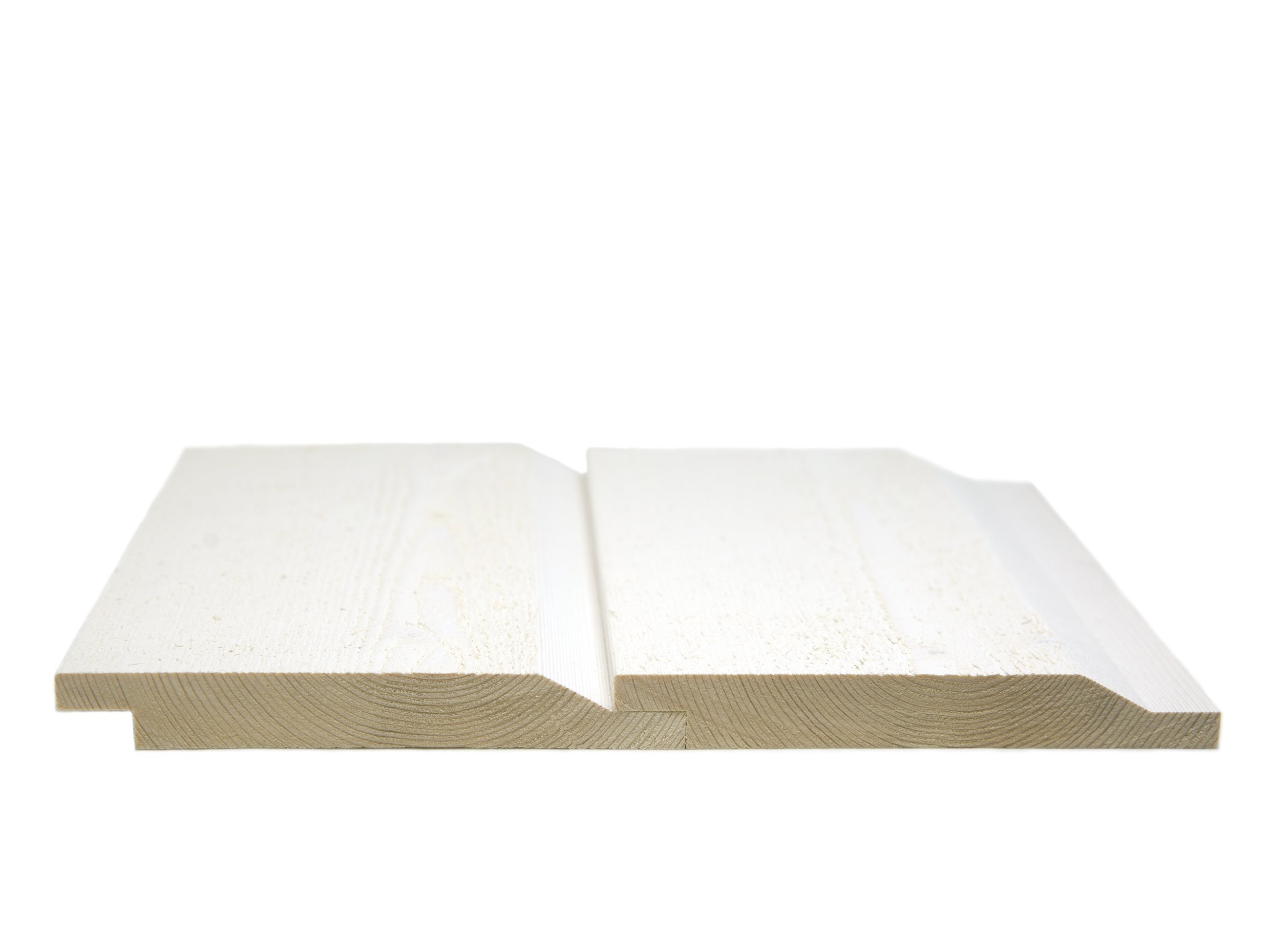 Dobbelfals gran grunnet 19 x 148 mm 28° hvit | Monter.no